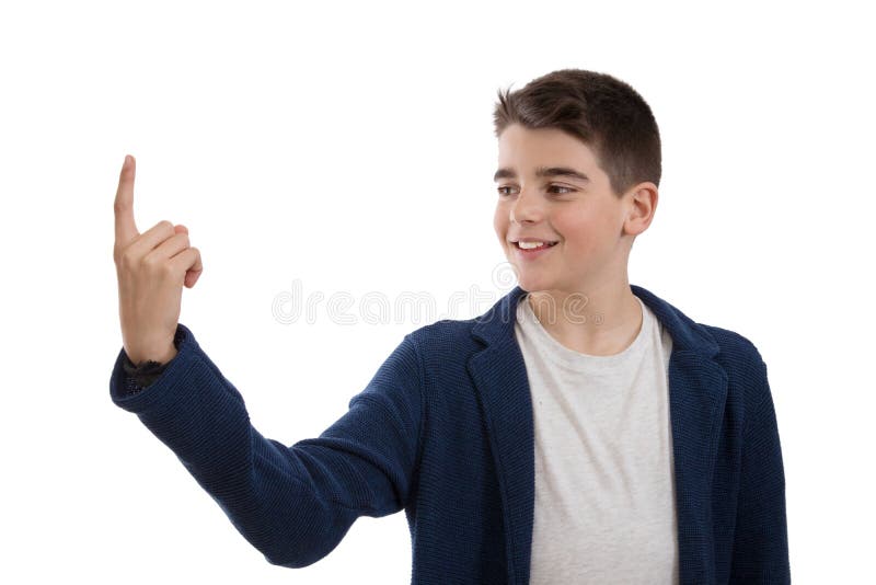 Isolated Child or Teen Pointing Stock Image - Image of human, childhood ...