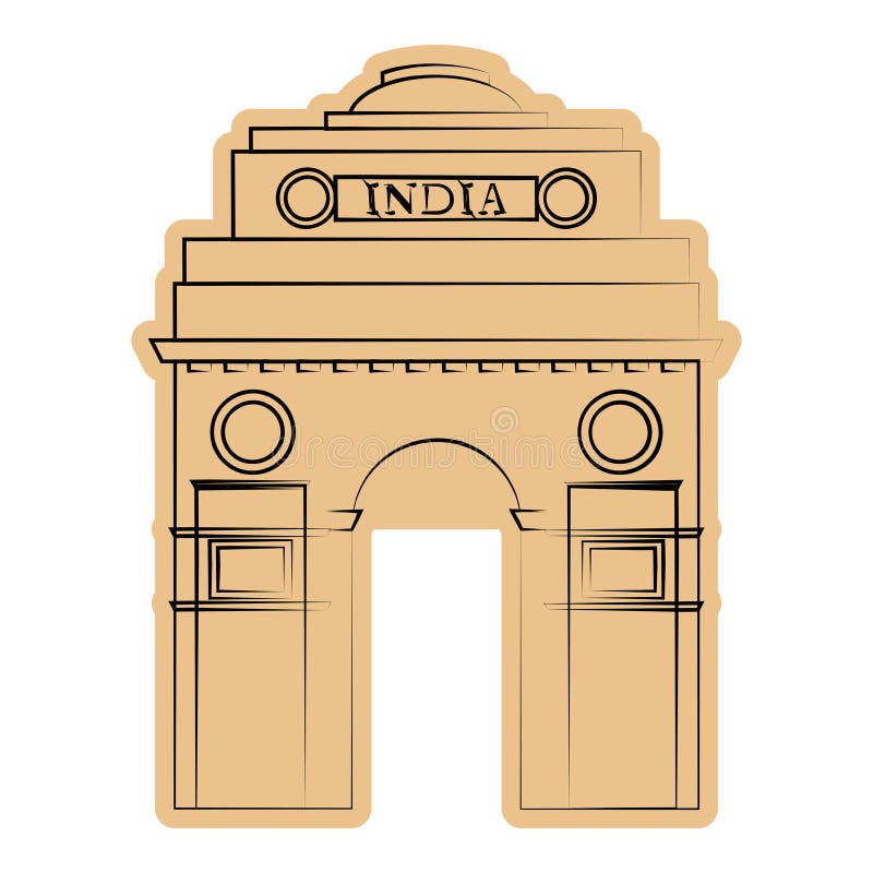 Isolated Children Sketch of the India Gate Vector Stock Vector ...