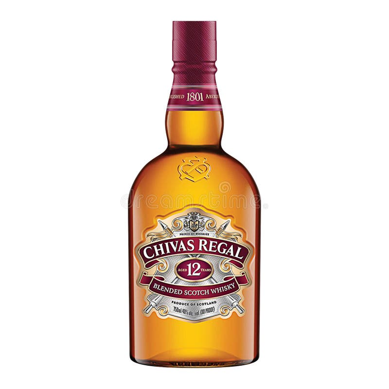 Isolated Chivas Regal 12 Glass Bottle Editorial Photography - Image of ...