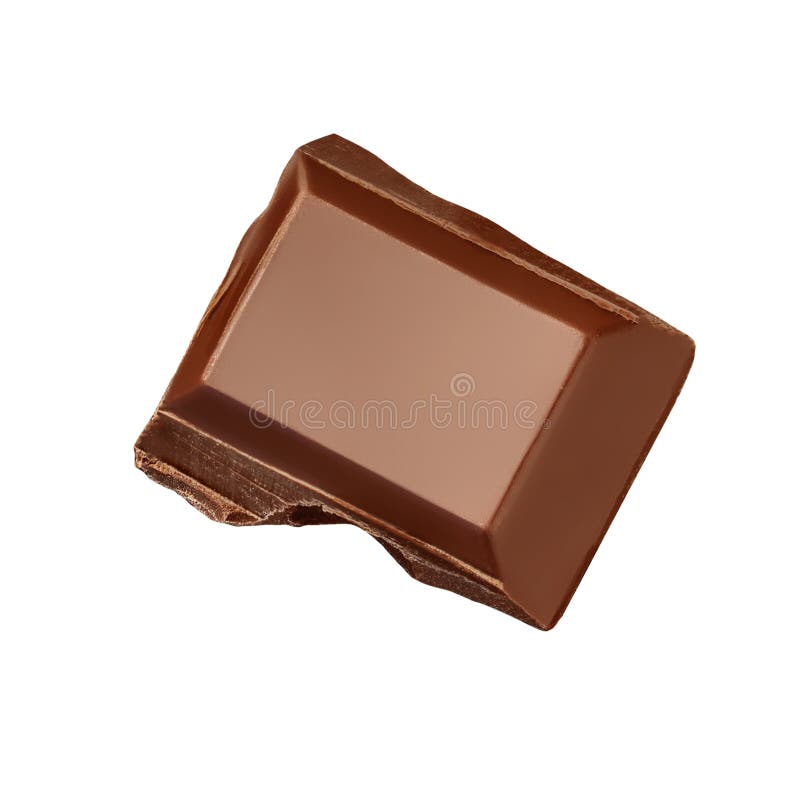 Isolated Chocolate Bar Piece Falling on White Background. Falling Milk ...