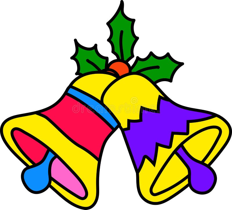 Isolated Christmas Bells with Holly Leaves Stock Vector - Illustration ...