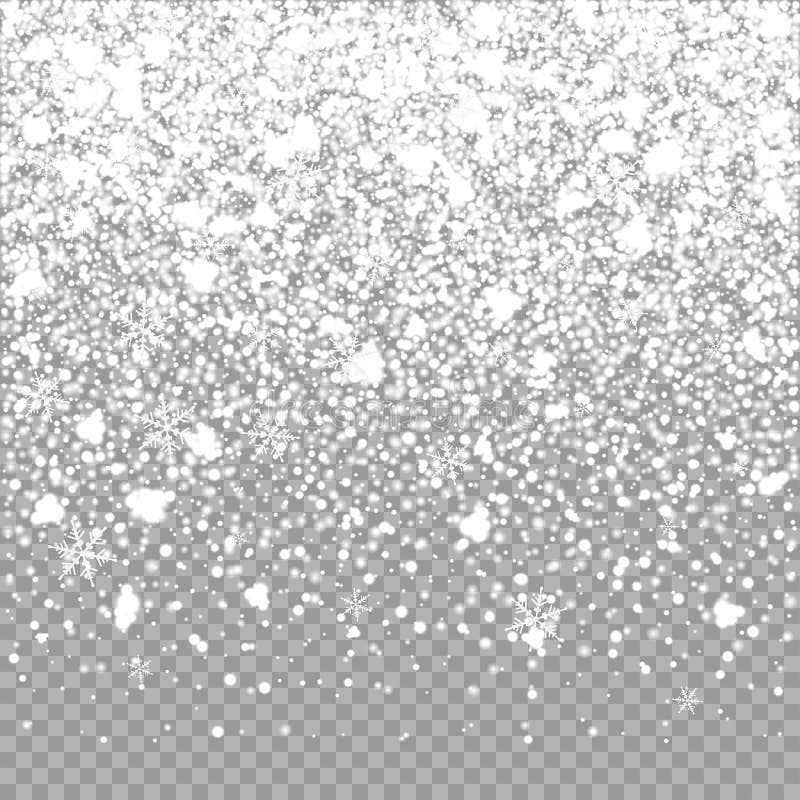 Christmas Falling Snow Overlay on Transparent Background. Snowflakes ...