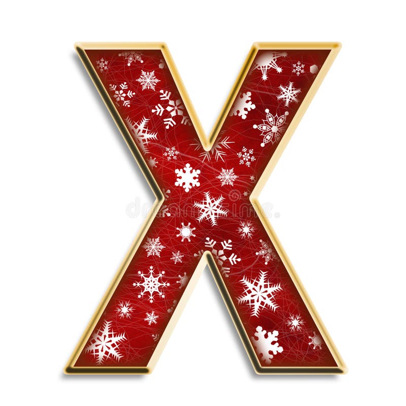 Isolated Christmas Letter M in Red Stock Illustration - Illustration of ...