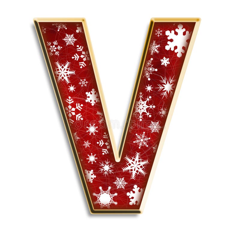 Isolated Christmas Letter V in Red Stock Illustration - Illustration of ...