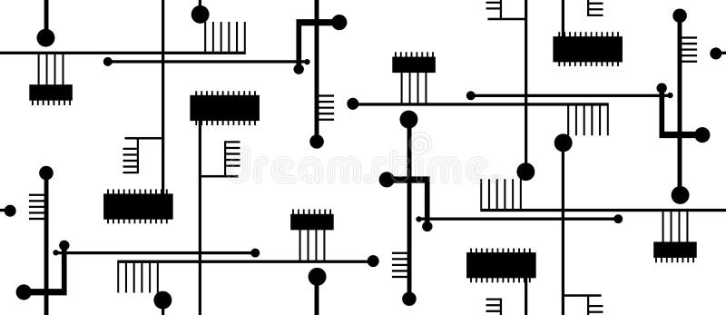 Isolated Circuit Pattern stock illustration. Illustration of seamless ...
