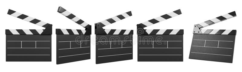 Isolated Clapperboard Set. Movie Production Design. 3D Rendering. Stock ...