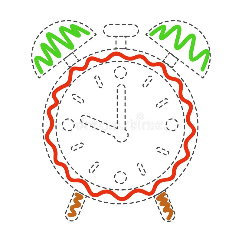 Isolated clock draw stock vector. Illustration of backpack - 208662793