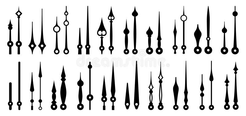 Isolated Clock Hands, Time Pointers, Watch Arrows Stock Vector ...