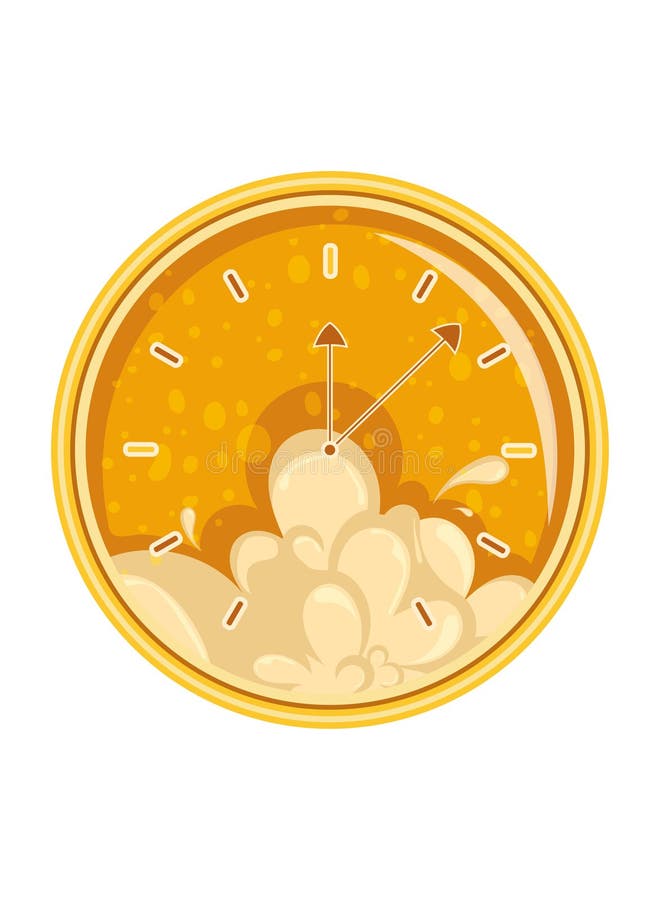Isolated Clock Icon with Beer Foam Vector Stock Vector - Illustration ...