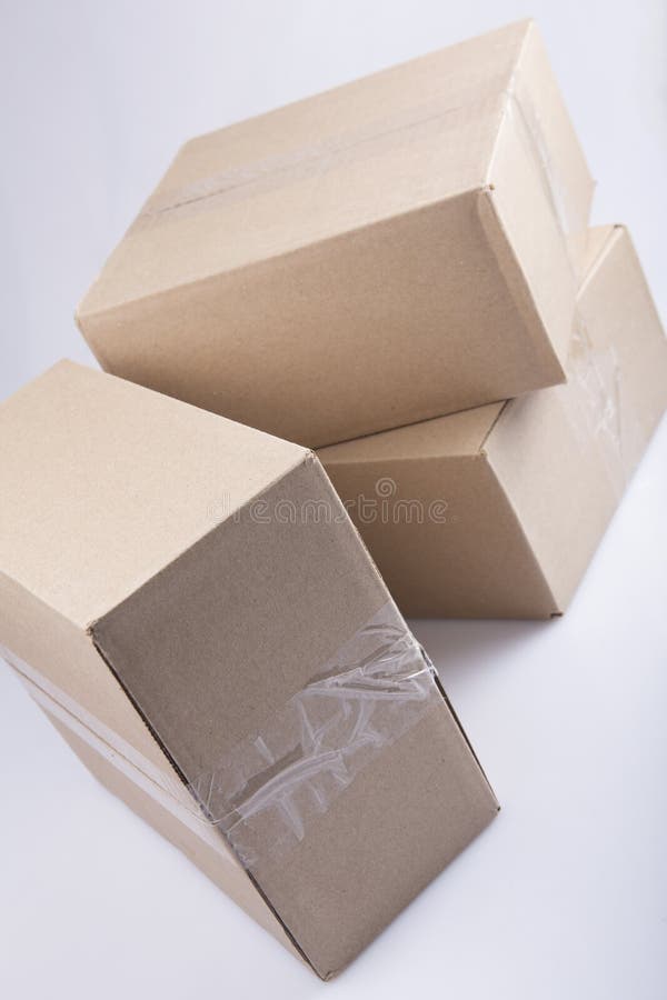 Closed Rectangular Cardboard Box with Corrugated Cardboard Lid Isolated ...