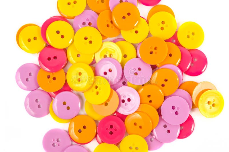 Clothing Buttons on White Background Stock Photo - Image of cloth ...