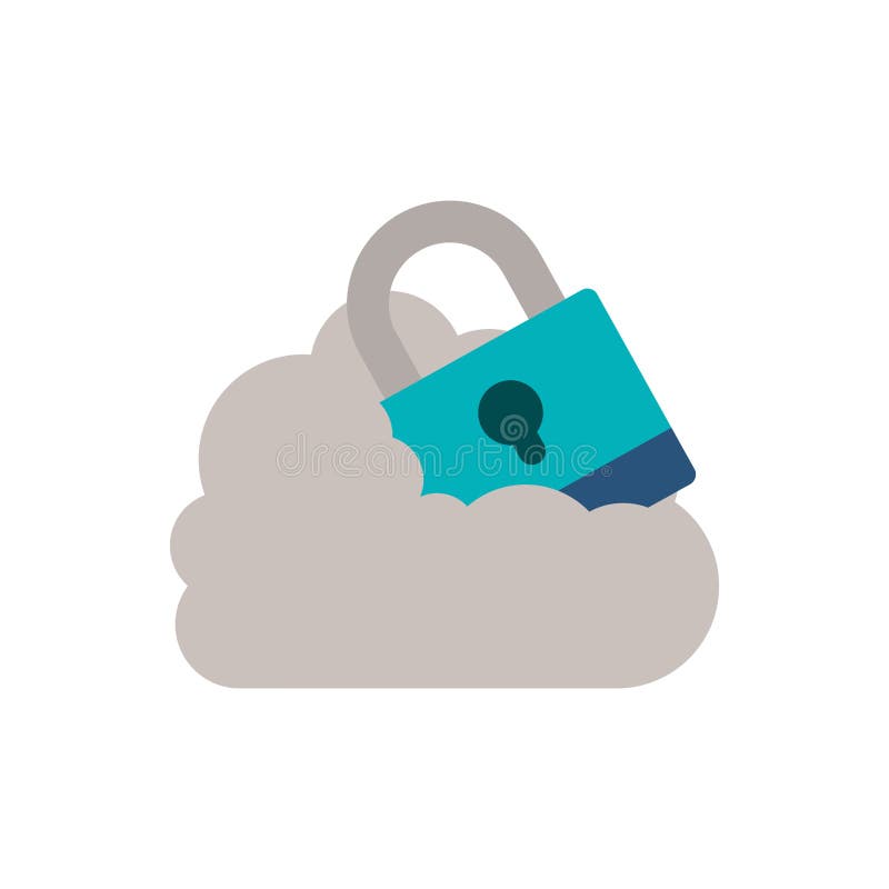Isolated Cloud Computing and Padlock Design Stock Vector - Illustration of office, modern: 83183492