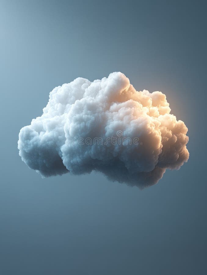 Isolated Cloud with Soft Lighting Effect Stock Photo - Image of ...