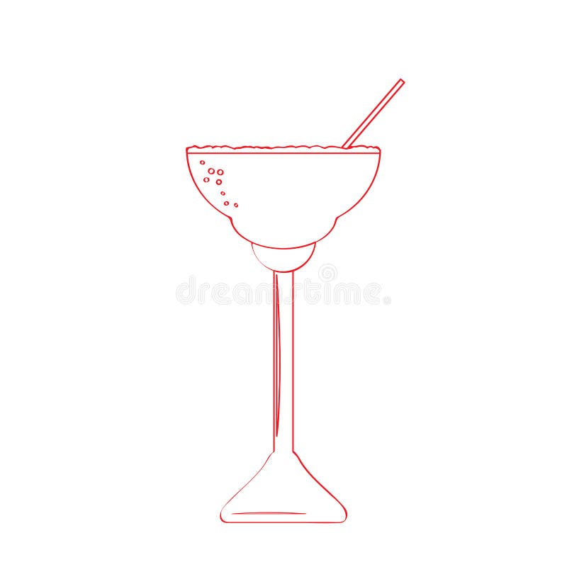 Outline of a cocktail stock vector. Illustration of design - 107587282