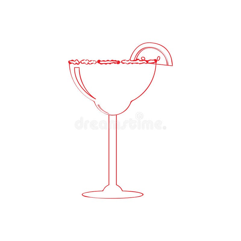Outline of a cocktail stock vector. Illustration of design - 107587282