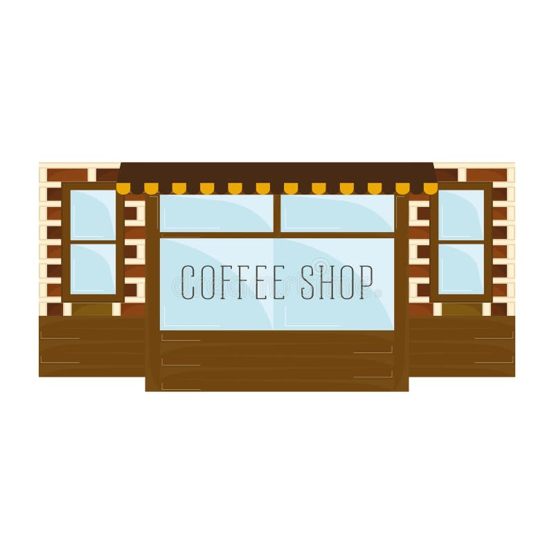 Isolated coffee shop stock vector. Illustration of building - 216352884