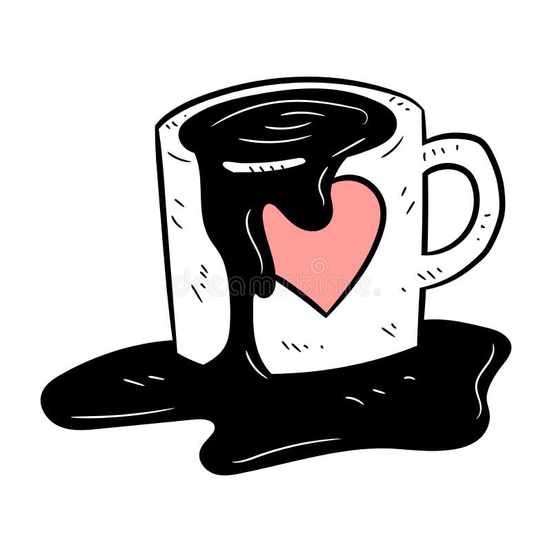 Coffee cup spill stock illustration. Illustration of late - 69894477