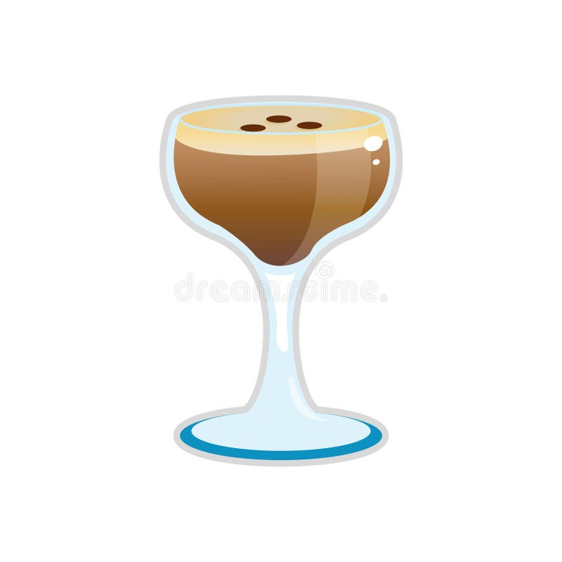 Isolated Coffee Tropical Cocktail Icon with Ice Stock Vector ...