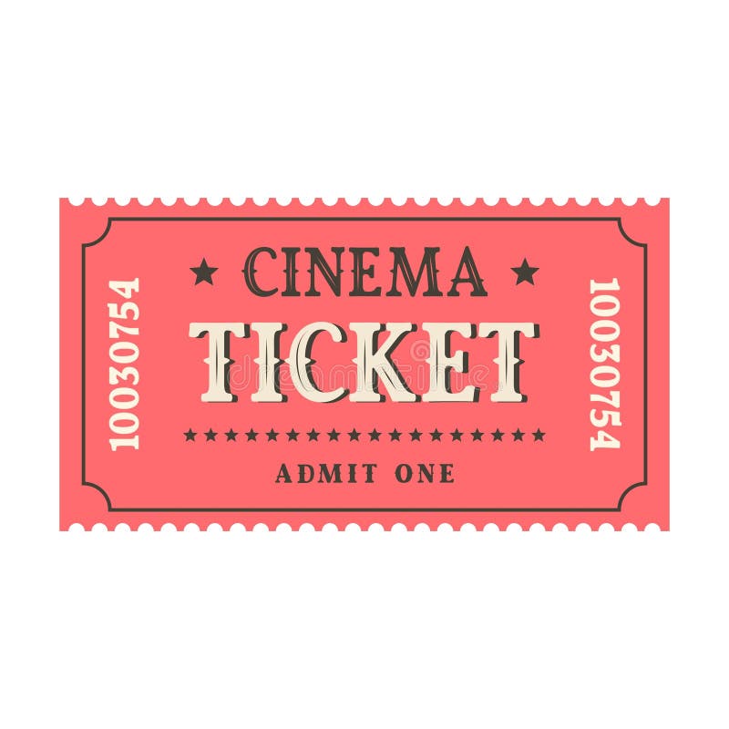 Isolated Color Cinema Ticket Stock Vector - Illustration of seat, card ...