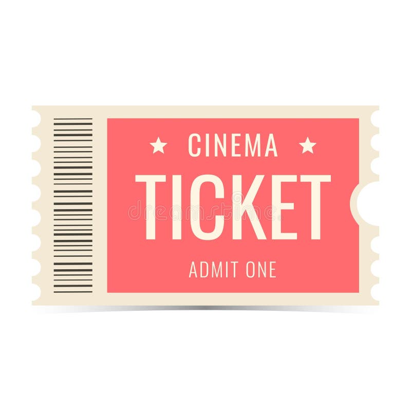 Isolated Color Cinema Ticket Stock Vector - Illustration of card ...