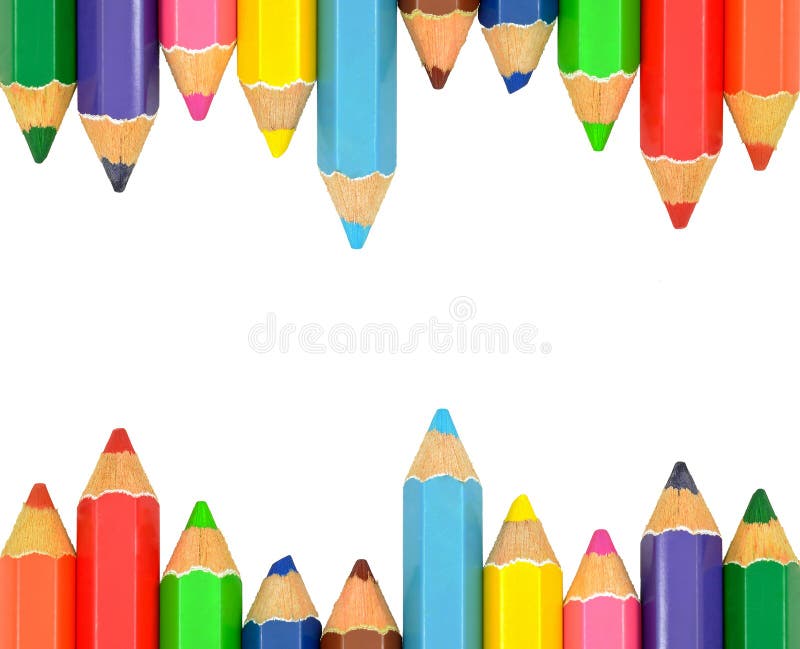 Isolated Color Pencil Frame Stock Photo - Image of wood, black: 23025010