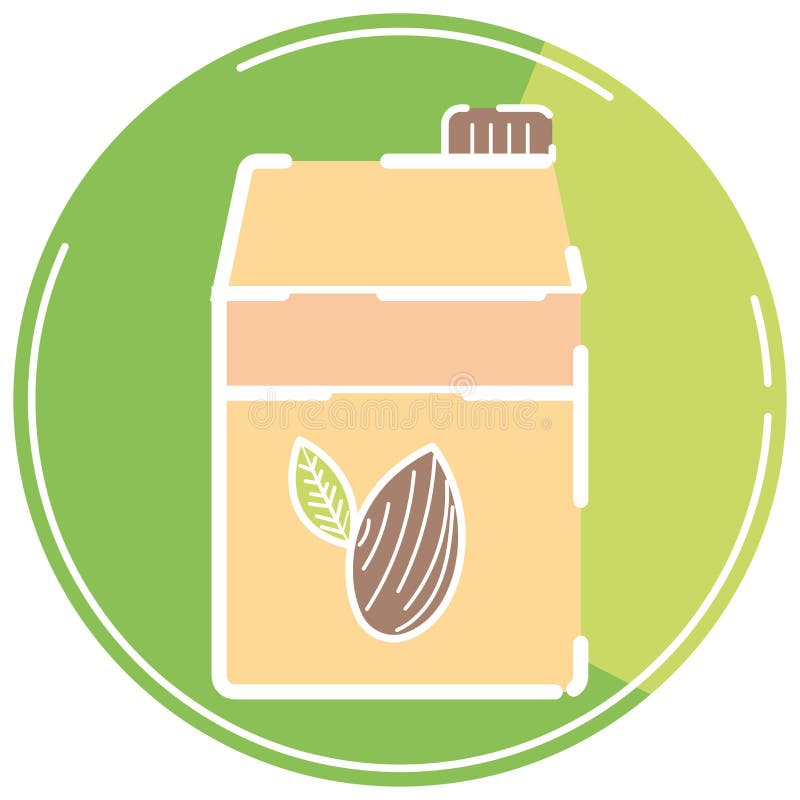 Isolated Colored Almond Milk Icon Flat Design Vector Stock Vector - Illustration of diet ...