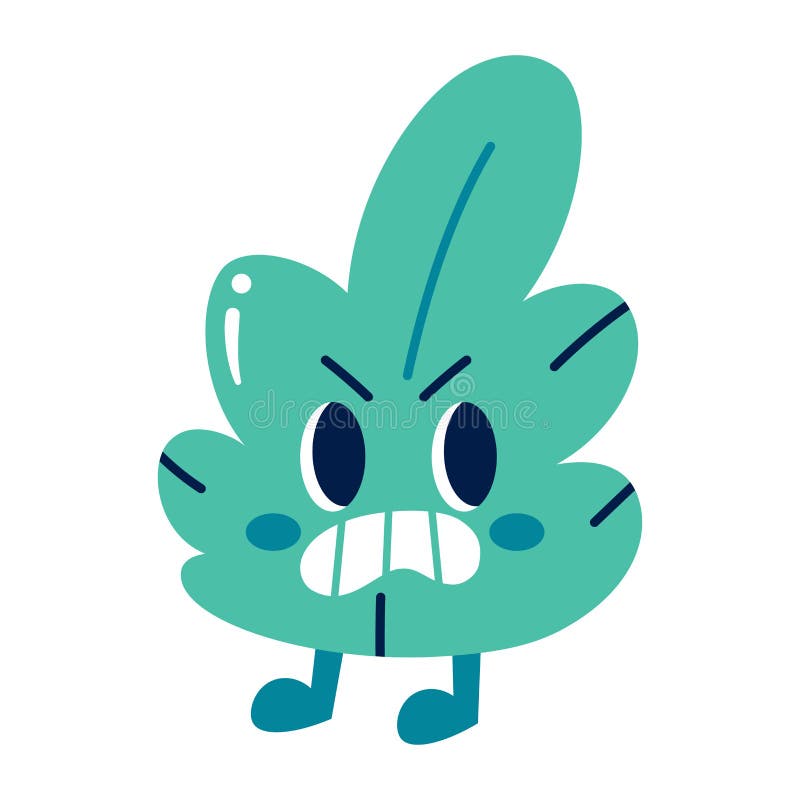 Isolated Colored Angry Natural Leaf Emote Vector Stock Vector ...