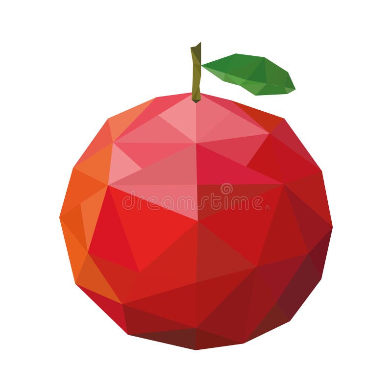 Isolated Colored Apple Fruit Low Poly Style Vector Stock Vector ...