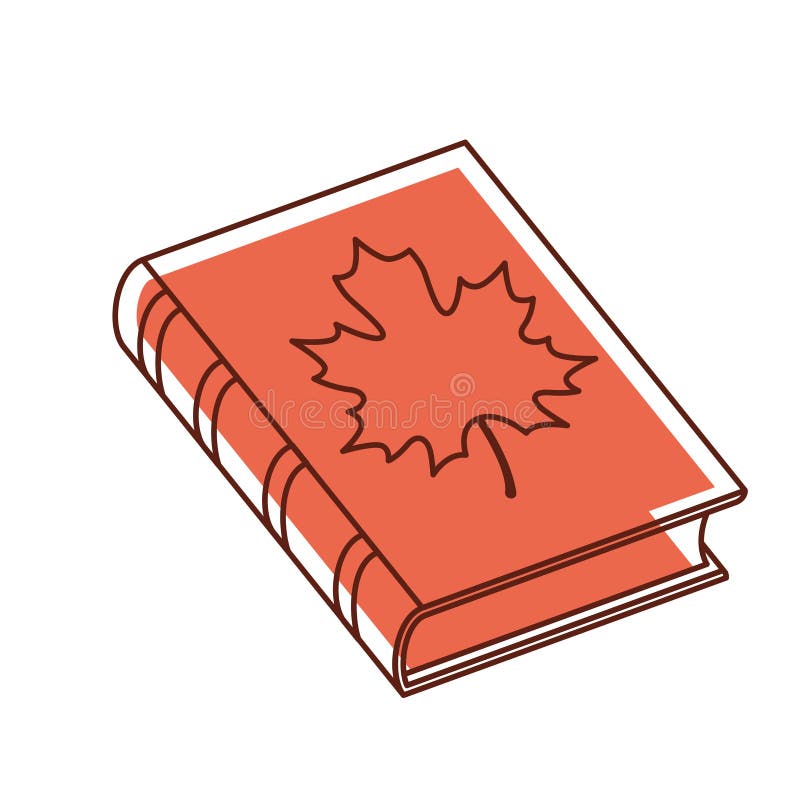 Isolated Colored Autumn Book with Maple Leaf Sticker Icon Vector Stock ...
