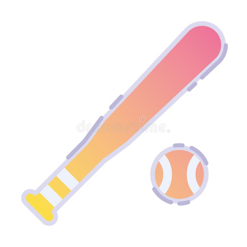 Isolated Colored Baseball Ball and Bat Icon Vector Stock Illustration ...