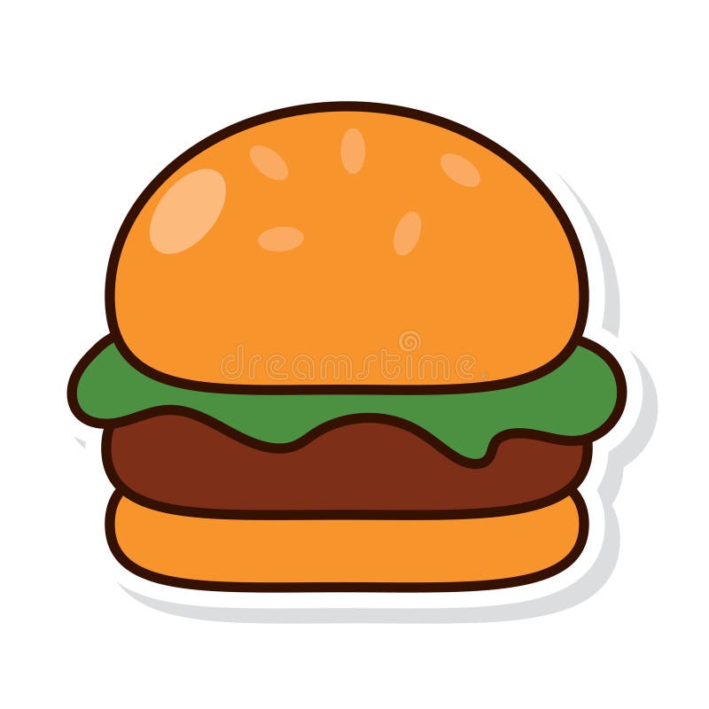 Isolated Colored Burger Sticker Icon Vector Stock Vector - Illustration ...