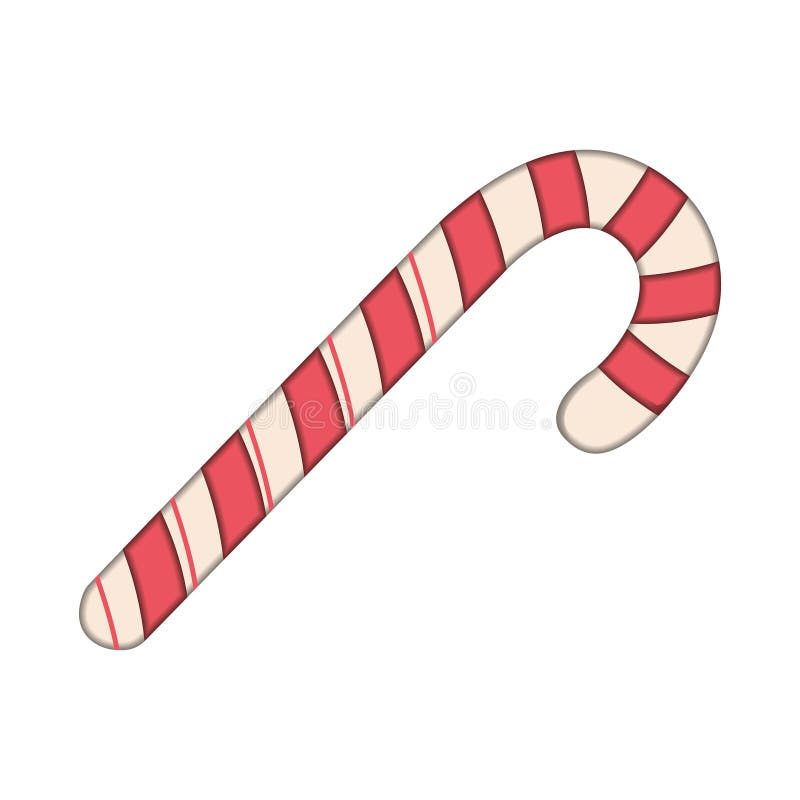 Isolated Colored Candy Cane Icon Paper Art Style Vector Stock Vector ...