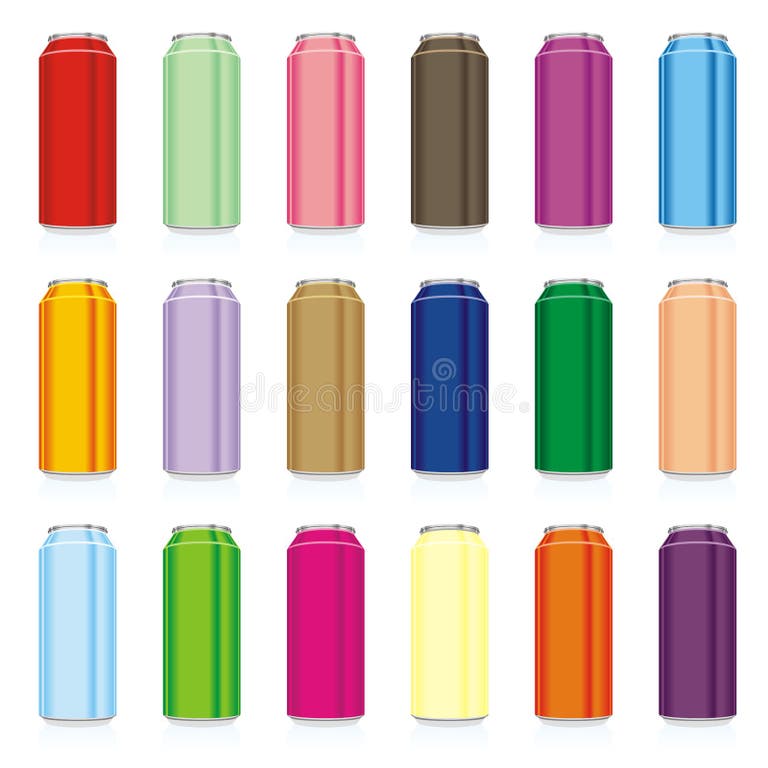 Different Isolated Colored Cans Stock Illustrations – 94 Different ...