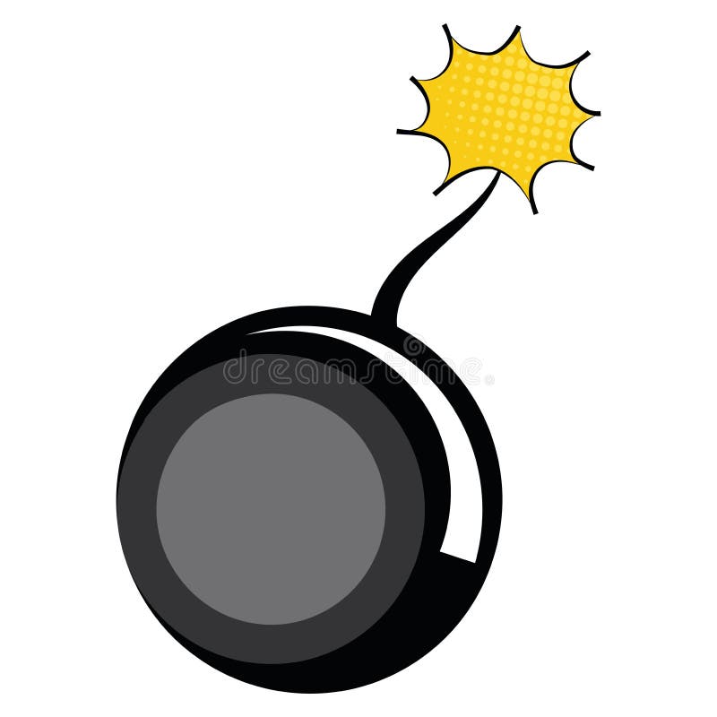 Isolated Colored Comic Bomb with Halftone Effects Vector Stock Vector ...