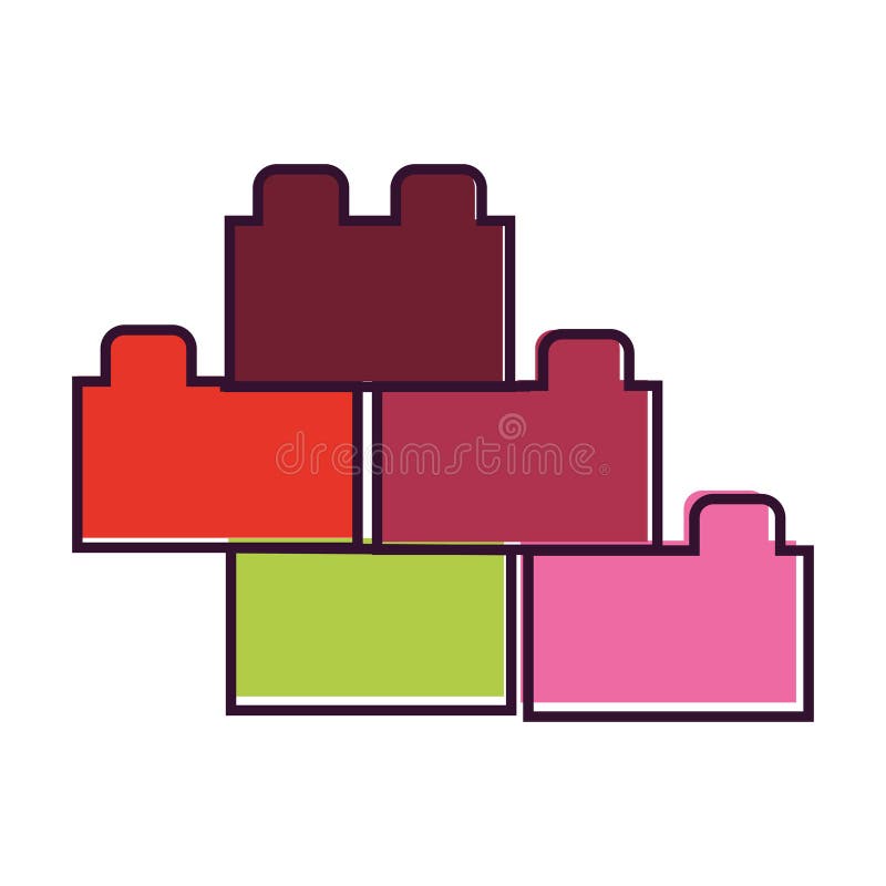 Isolated Colored Construction Block Toy Icon Vector Stock Vector ...
