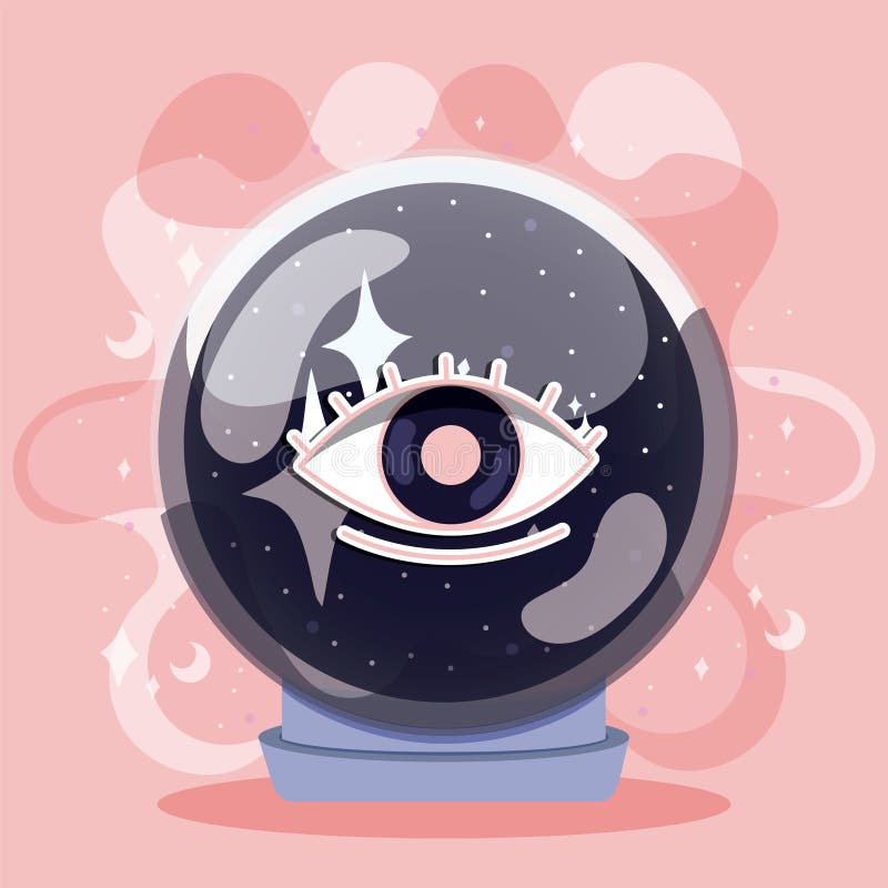 Isolated Colored Crystal Ball with a Fortune Eye Symbol Vector Stock ...