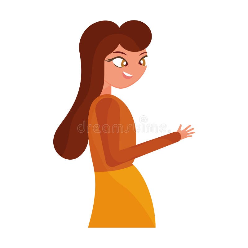Isolated Colored Cute Flat Girl Character Vector Stock Illustration Illustration Of Portrait