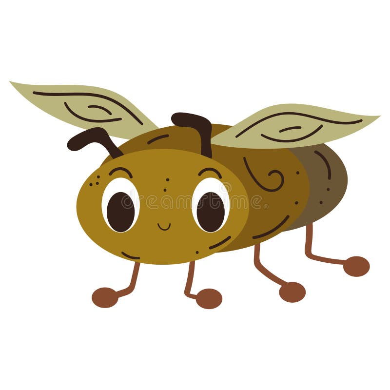 Isolated Colored Cute Fly Sketch Character Vector Stock Vector ...