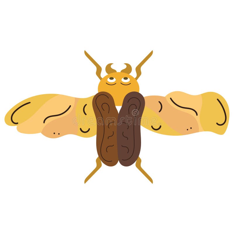 Isolated Colored Cute Moth Sketch Character Vector Stock Vector ...