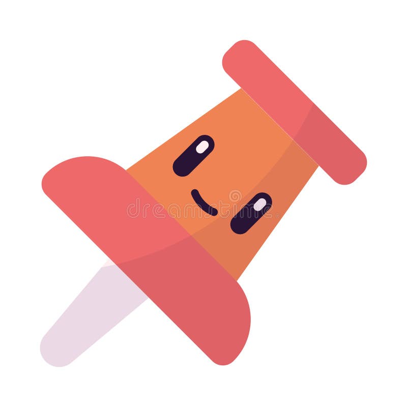 Isolated Colored Cute Office Pin Icon Vector Stock Illustration Illustration Of Object Face