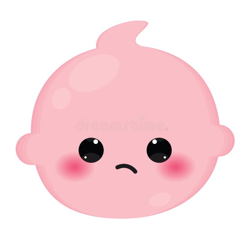 Isolated Colored Cute Sad Baby Emoji Icon Vector Stock Vector ...