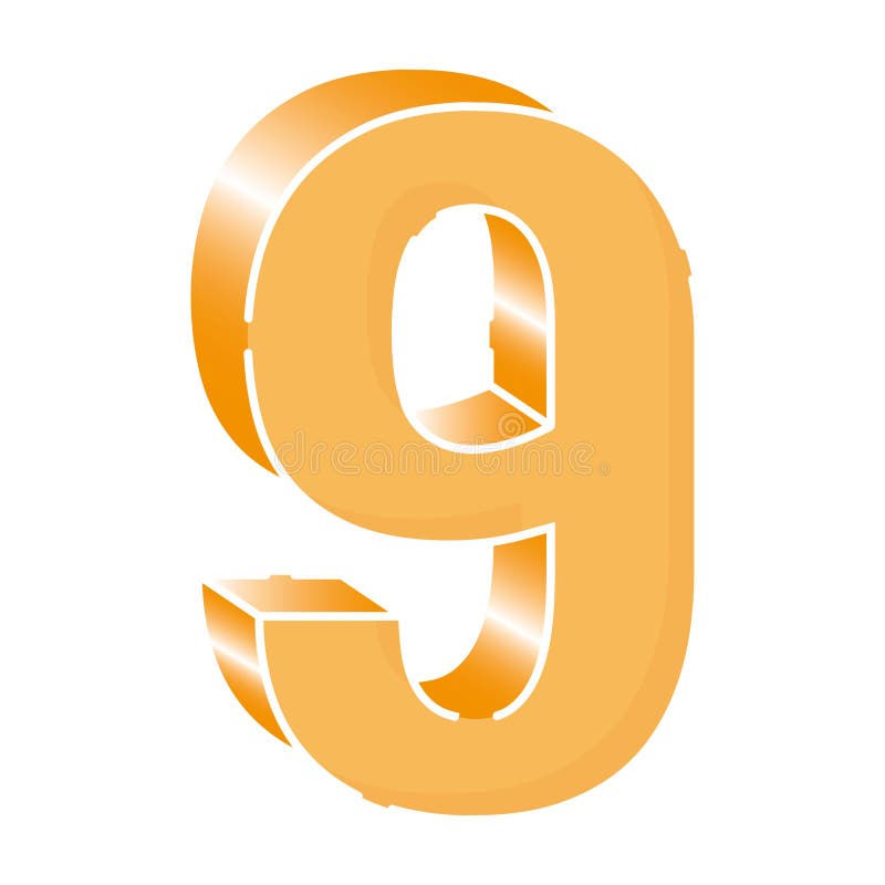 Isolated Colored 3d Number 9 Typography Vector Stock Vector ...