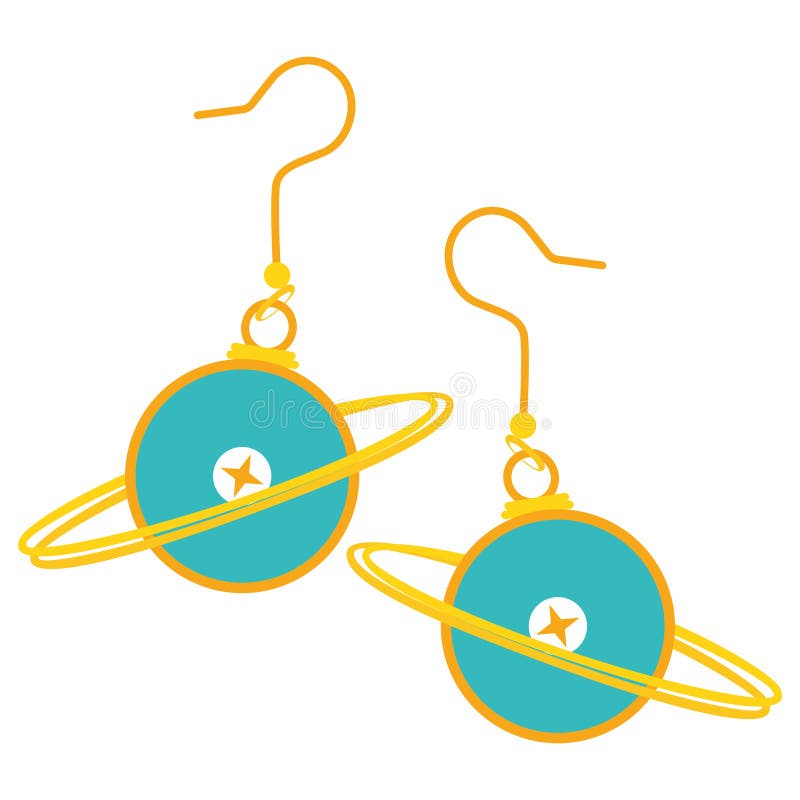 Isolated Colored Earring Icon with Gemstones Vector Stock Vector ...