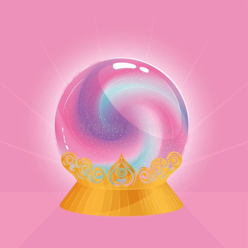 Isolated Colored Empty Crystal Ball with Glow Effects Vector Stock ...