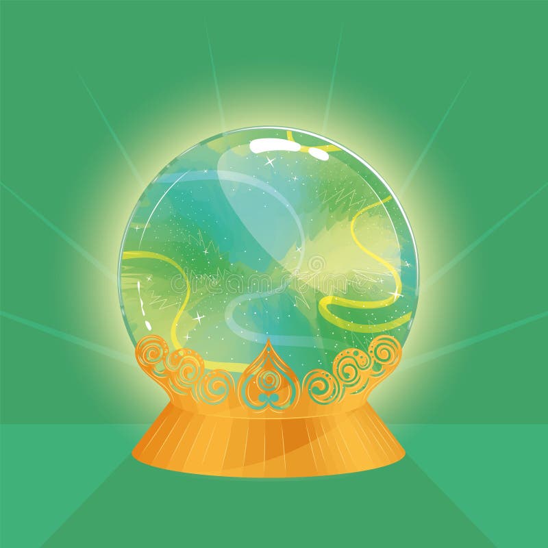 Isolated Colored Empty Crystal Ball with Glow Effects Vector Stock ...