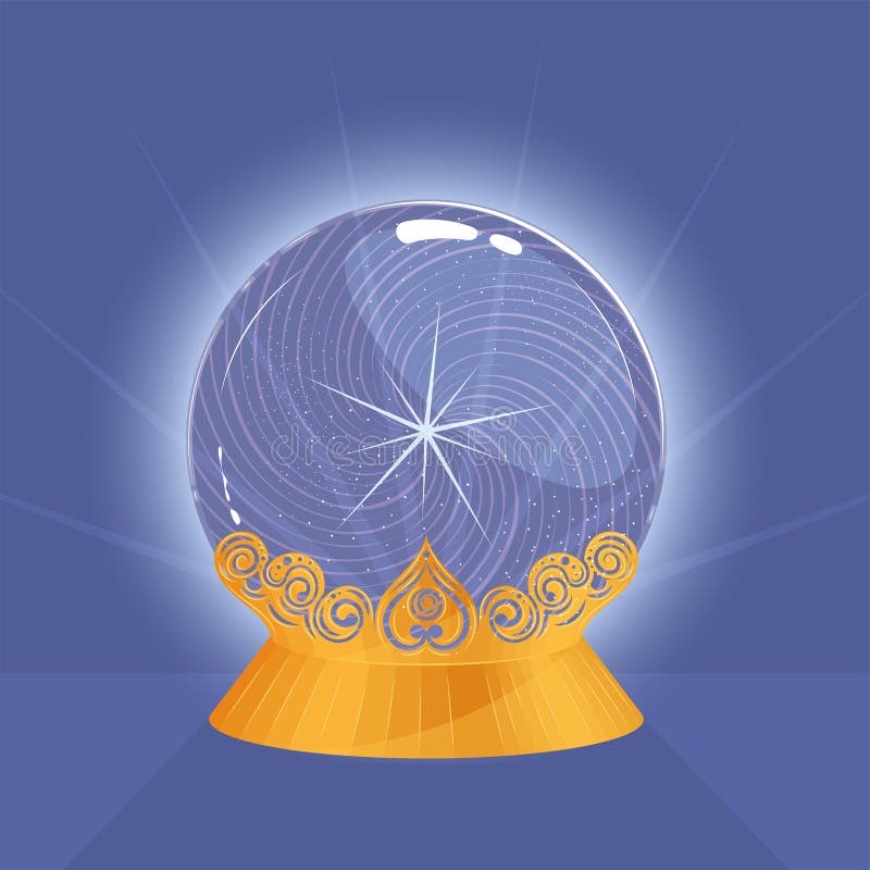 Isolated Colored Empty Crystal Ball with Glow Effects Vector Stock ...