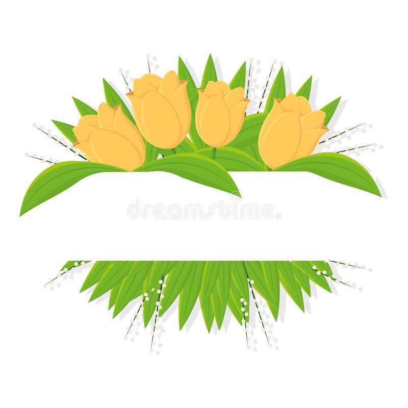 Isolated Colored Empty Floral Banner Vector Stock Vector - Illustration ...