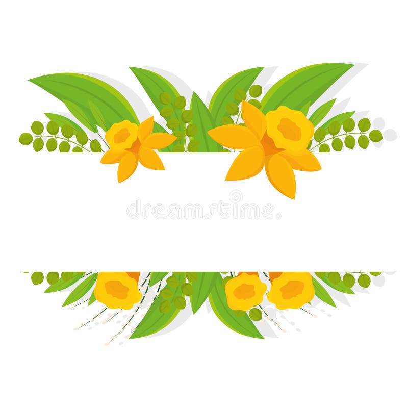 Isolated Colored Empty Floral Banner Vector Stock Vector - Illustration ...