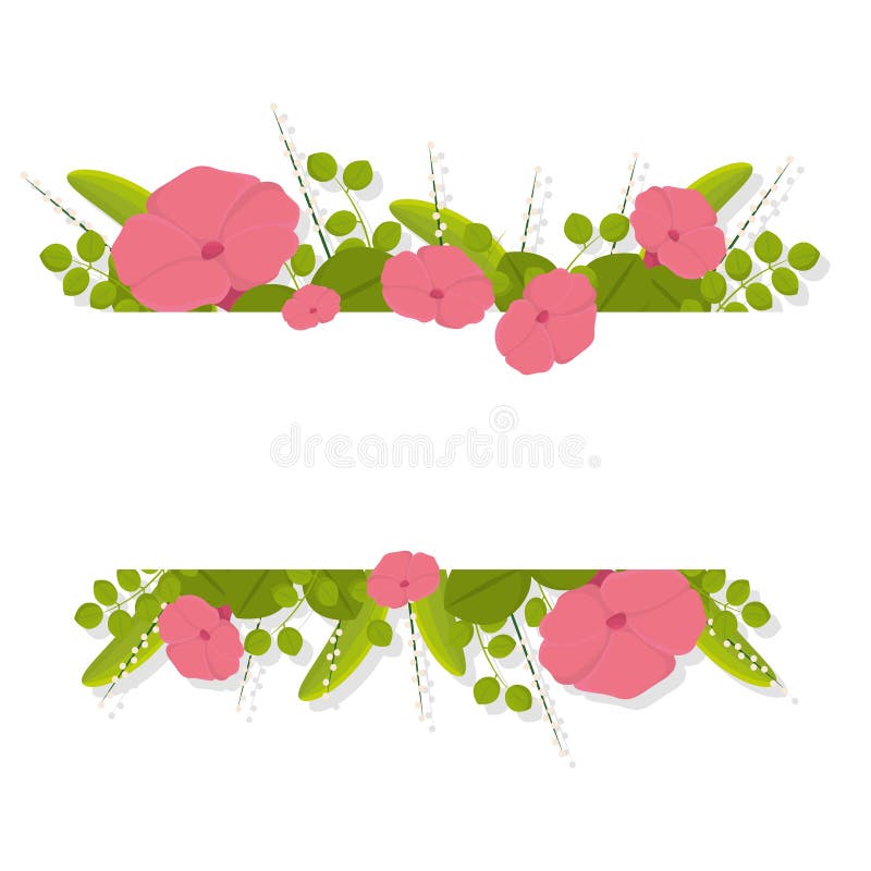Isolated Colored Empty Floral Banner Vector Stock Vector - Illustration ...