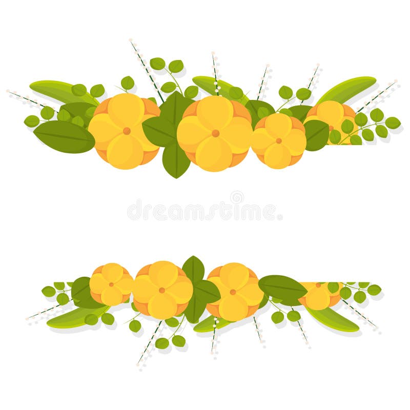 Isolated Colored Empty Floral Banner Vector Stock Vector - Illustration ...